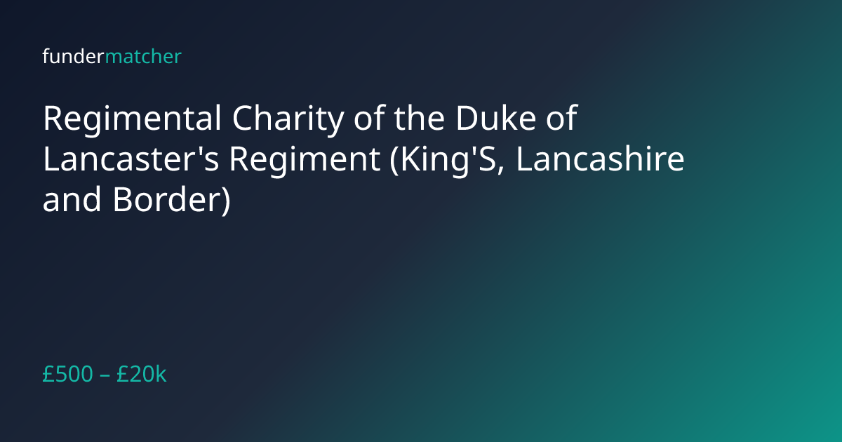 Regimental Charity of the Duke of Lancaster's Regiment (King'S ...